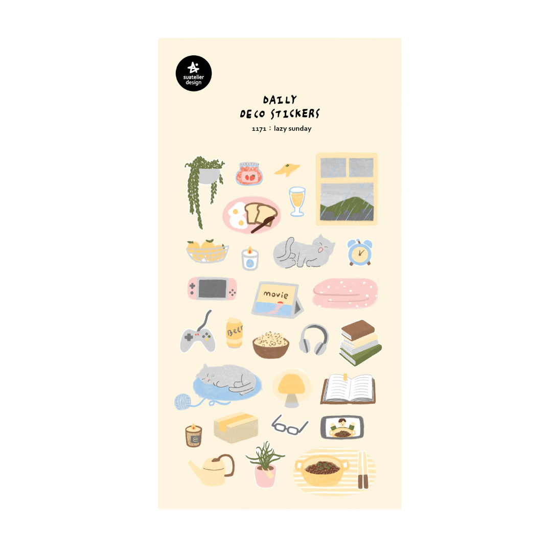 Suatelier Daily Deco Sticker - Lazy Sunday – WashiWednesday